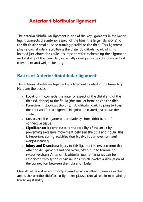 Solution Anterior Tibiofibular Ligament Studypool