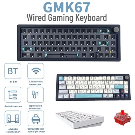 Gmk67 핫 스왑 가능 기계식 키보드 Diy 노브 스위치 키트가 있는 맞춤형 키보드 Rgb 백라이트 유선 게임용 키보드 Aliexpress