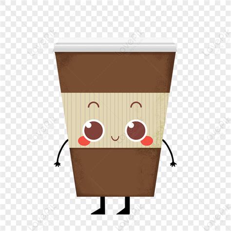 만화 일러스트 갈색 커피 컵입니다스타일라떼아침밥 Png 일러스트 무료 다운로드 Lovepik