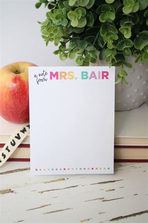 Personalized Notepad Personalized Teacher T Teacher Etsy
