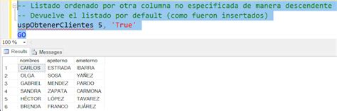 SQLServer Stored Procedure Para Ordenar Columnas Ascendente Descendente
