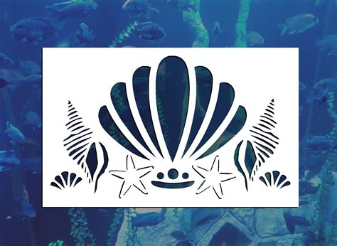Seashell Reusable Stencil Many Sizes Etsy Stencils Beach