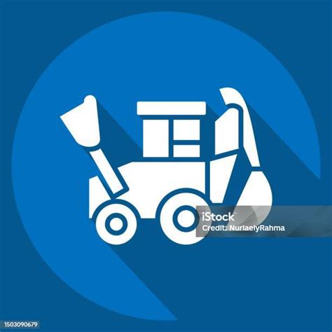 아이콘 백호 건설 차량 기호와 관련이 있습니다 긴 그림자 스타일 심플한 디자인 편집 가능 간단한 그림 개체 그룹에 대한 스톡 벡터 아트 및 기타 이미지 Istock