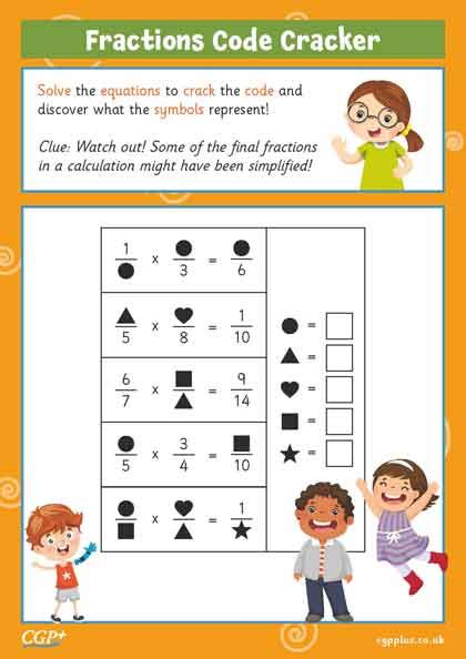 Multiplying Fractions Fluency Stretch Year 6 Cgp Plus