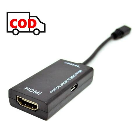 Adapter Micro Usb Ke Hdmi Kabel Penyambung Hp Khusus Mhl Ke Tv Monitor Lazada Indonesia