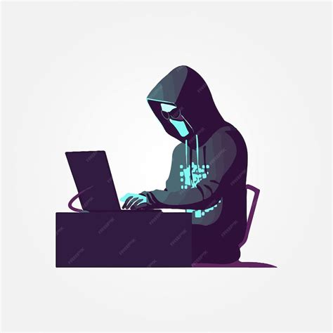 Premium Vector Hacker Using Laptop For Bad Vector Illustration