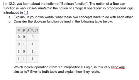 Solved In 122 You Learn About The Notion Of Boolean