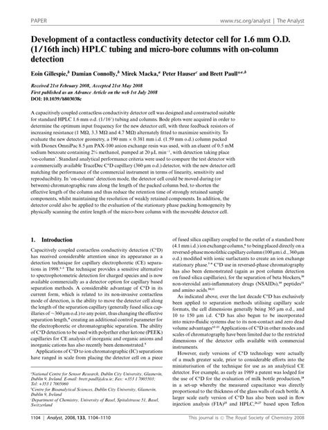 Pdf Development Of A Contactless Conductivity Detector Cell For 1 6