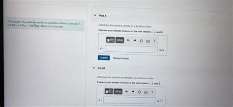 Solved Part A The Position Of A Particular Particle As A