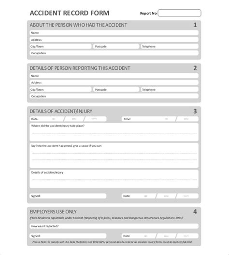 Sample Accident Report Templates Word Docs PDF Pages