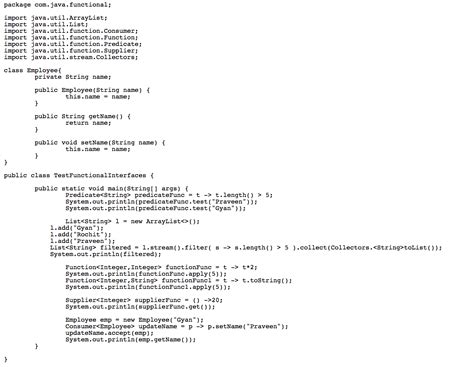 Functional Interfaces Predicate Consumer Function And Supplier Javagyansite