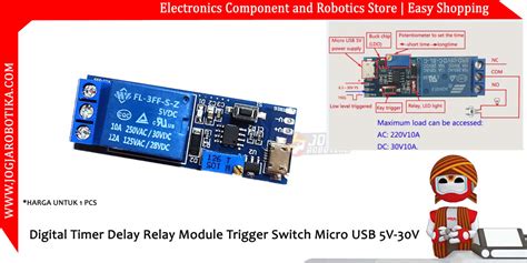 Digital Timer Delay Relay Module Trigger Switch Micro Usb 5v 30v Toko