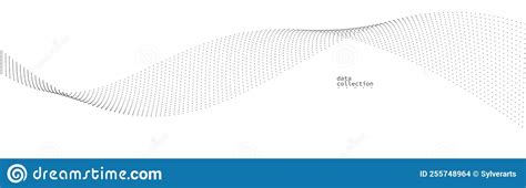 Grey Airy Particles Flow Vector Design Abstract Background With Wave Of Flowing Dots Array