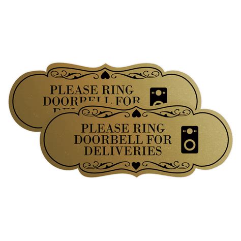 Signs Bylita Designer Please Ring Doorbell For Deliveries Sign Black