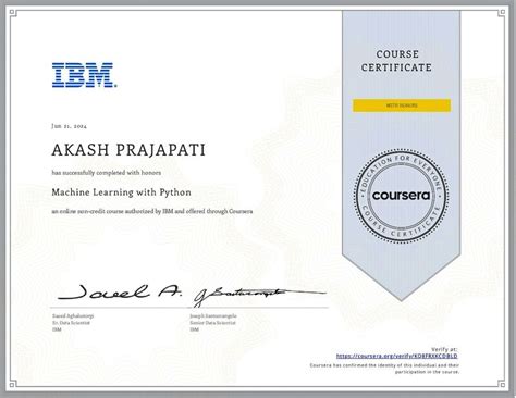 akash prajapati on linkedin machinelearning python coursera ibm certification