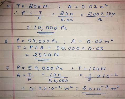Force And Pressure Numericals Class 8 Selina Concise Physics