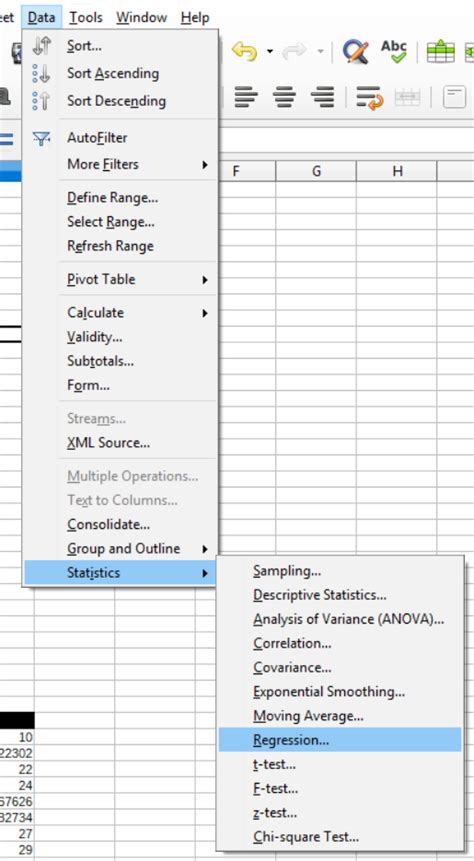 Computing Regression With Libreoffice Calc Javashine