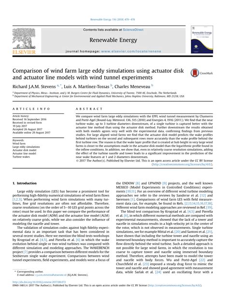 Pdf Comparison Of Wind Farm Large Eddy Simulations Using Actuator Disk And Actuator Line