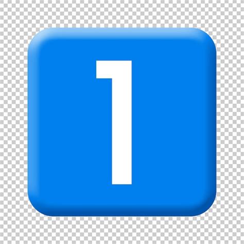Premium Psd Number 1 Symbol Blue Design With Rectangle