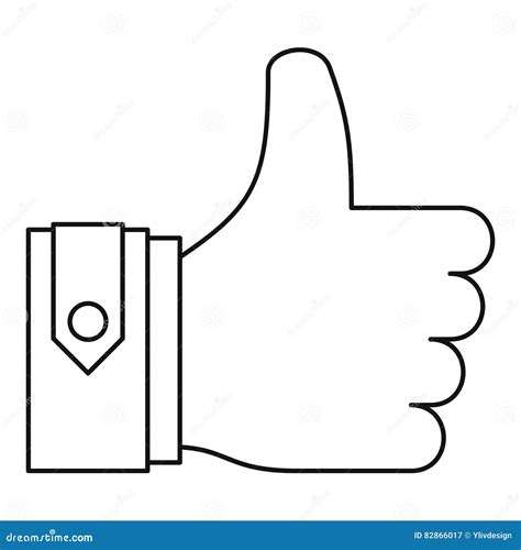Thumbs Up Icon Outline Style Stock Vector Illustration Of Media