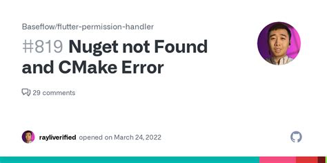 Nuget Not Found And Cmake Error · Issue 819 · Baseflowflutter