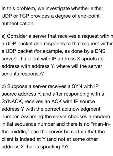 Solved In This Problem We Investigate Whether Either Udp Or