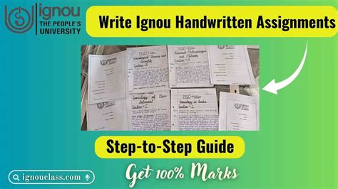 How To Write Ignou Handwritten Assignment A Comprehensive Guide 2025 Ignou Class