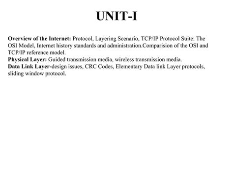 Computer Network Unit 1 Ppt Ppt