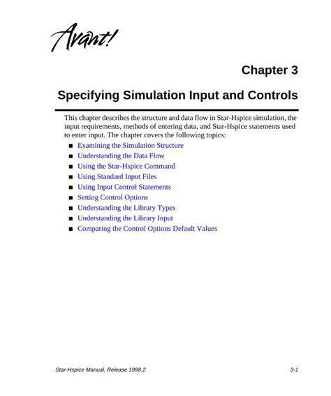 Pdf Chapter 3 Specifying Simulation Input And Controls Dokumentips