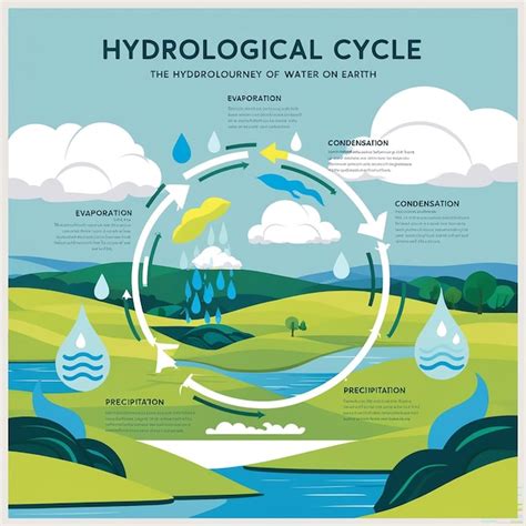The Hydrological Cycle Process Visually For Learning Course Water Hydrological Cycle Infographic