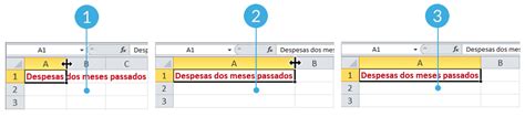 Microsoft Excel 2010 Alterar a largura das células