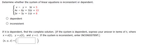 solved determine whether the system of linear equations is