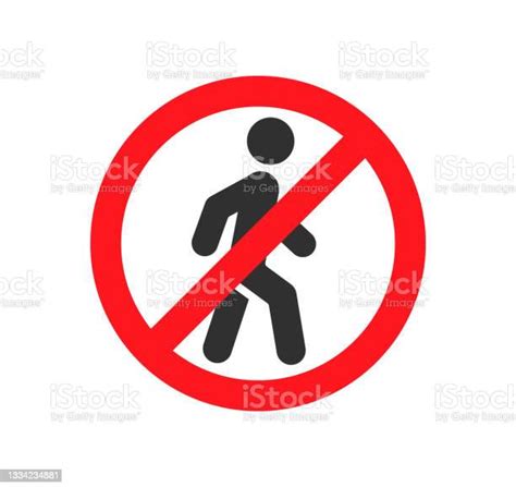 ข้อห้ามไม่เดินคนไอคอนรูปร่างสัญลักษณ์ของ ไม่มีเดินโลโก้มนุษย์ป้ายเงาของ ภาพภาพประกอบเว ภาพประกอบ
