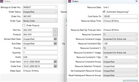 operation requiring a set of constraints