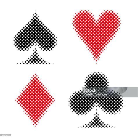 카드 놀이 하프톤 아이콘의 부호입니다 잉크 반점의 점선된 그런 지 상징입니다 질감된 디자인 요소입니다 벡터 0명에 대한 스톡 벡터 아트 및 기타 이미지 Istock