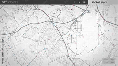 Digital Road Map Analysis By Advanced Satellite Surveillance Network City Map Data Analysis Via