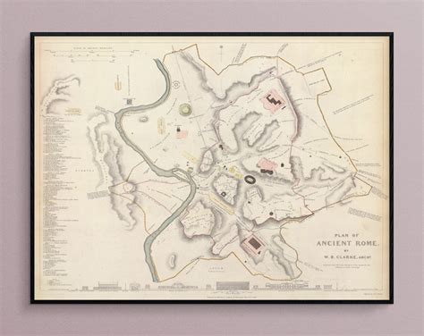 Ancient Rome Map Roman Empire Map Classical Rome Ancient Rome Print Poster Wall Art Instant