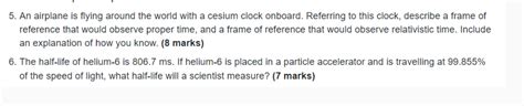 Solved An Airplane Is Flying Around The World With A Cesium