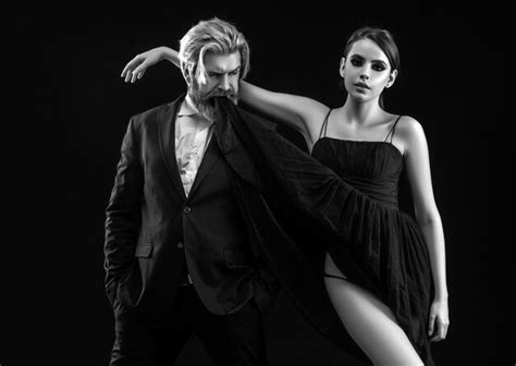 Premium Photo Sexy Elegant Couple In Tender Passion Black Background