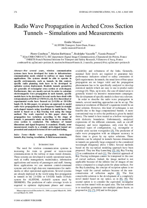 Pdf Radio Wave Propagation In Arched Cross Section Tunnels Simulations And Measurements