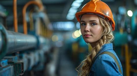 Premium Photo A Production Line Is Shown In The Backdrop With A Female Worker At A Factory
