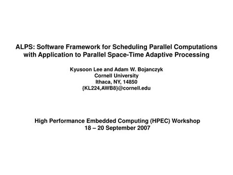 Ppt High Performance Embedded Computing Hpec Workshop 18 20