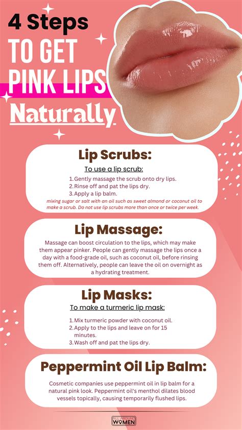 4 Steps To Get Pink Lips Naturally😍 Lip Care Tips Skin Care Routine