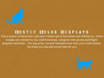 Rustic Classroom Rules By CatProductions Teachers Pay Teachers