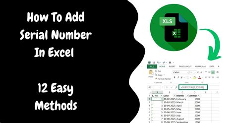 How To Add Serial Number In Excel 12 Easy Methods