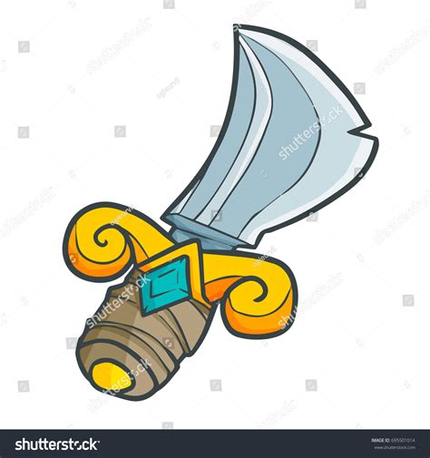 Cute Cool Vintage Machete Past Century Stock Vector Royalty Free