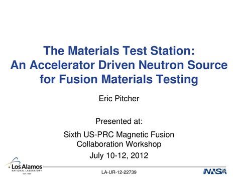 Ppt The Materials Test Station An Accelerator Driven Neutron Source For Fusion Materials