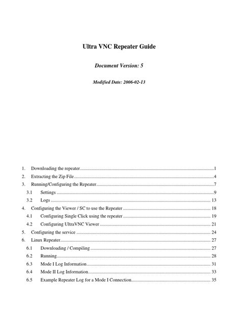 Ultra Vnc Repeater Guide Document Version 5 Pdf Command Line Interface Proxy Server