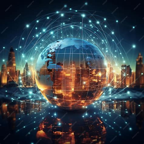 Premium Photo Global Network Connection Concept Big Data Visualization Social Network