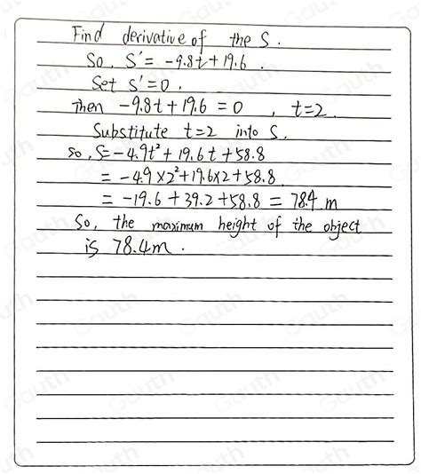 Solved 3 An Object Is Launched From A Platform The Equation For The Objects Height S At Time